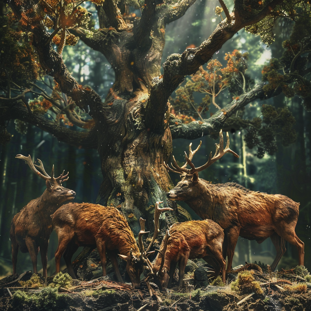 The Four Stags of Yggdrasil: Guardians of the World Tree – Viking Times