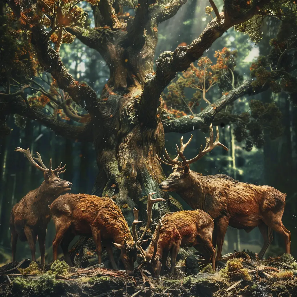 The Four Stags of Yggdrasil: Guardians of the World Tree – Viking Times