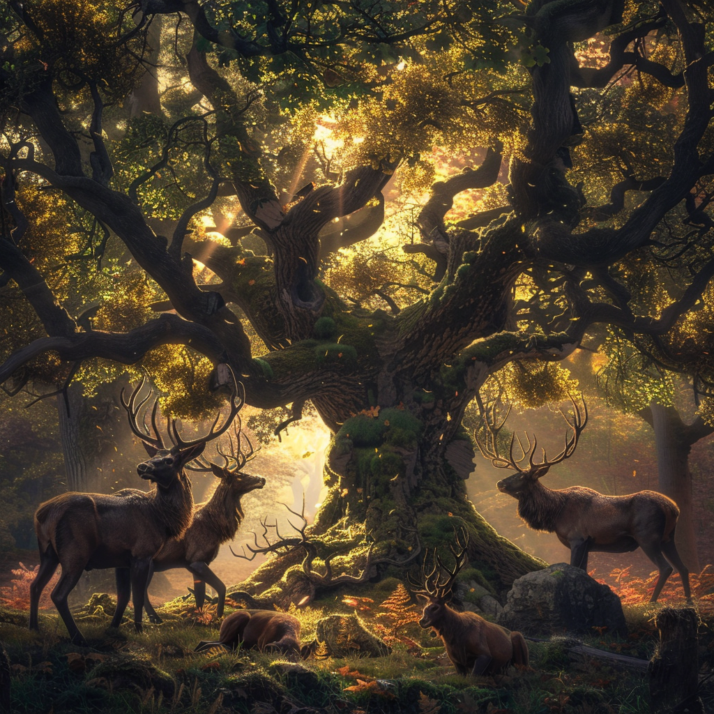 The Four Stags of Yggdrasil: Guardians of the World Tree – Viking Times